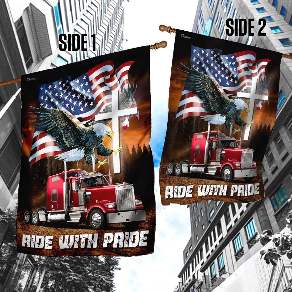 Jesus American Eagle Trucker Ride With Pride Flag – Flagwix