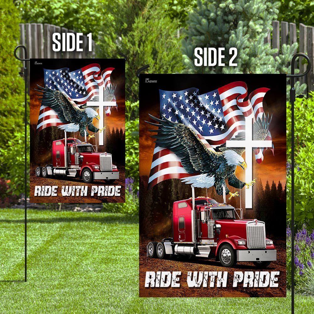 Jesus American Eagle Trucker Ride With Pride Flag – Flagwix
