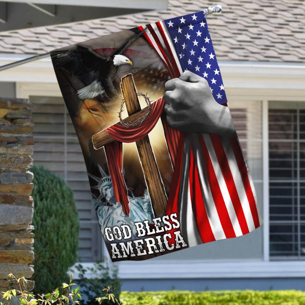 Jesus American Flag God Bless America THB3256Fv1 - Flagwix