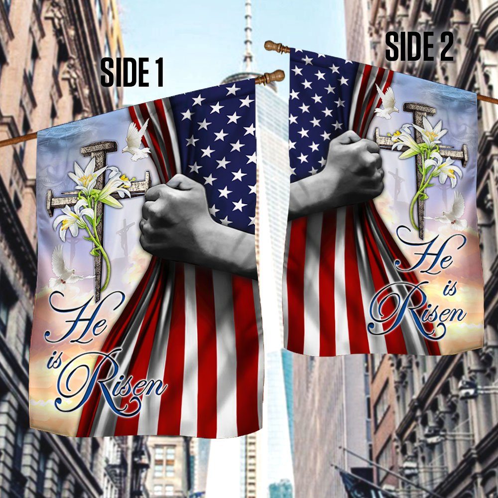 Jesus Christ Cross Flag He Is Risen Easter Day MLH2157F - Flagwix