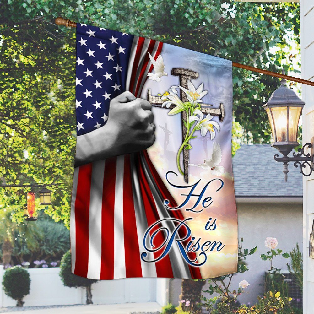 Jesus Christ Cross Flag He Is Risen Easter Day MLH2157F - Flagwix