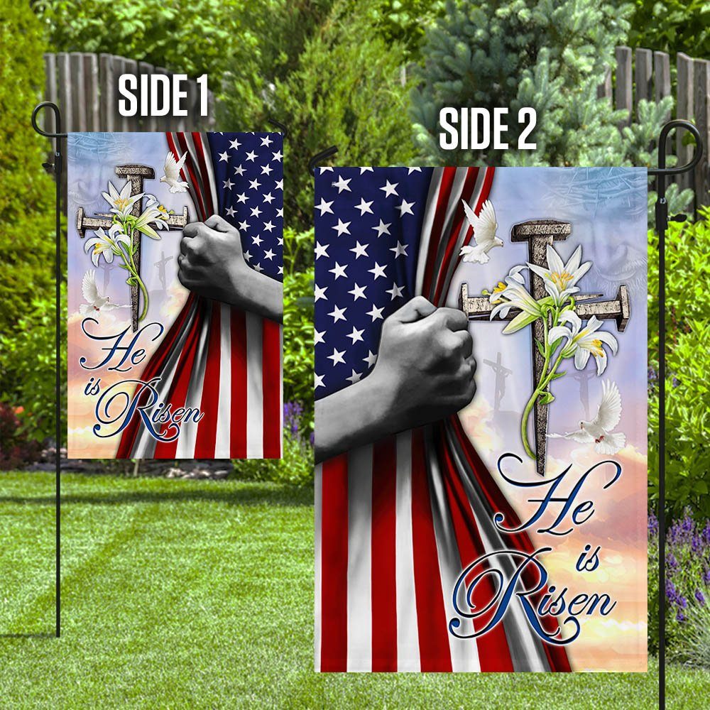 Jesus Christ Cross Flag He Is Risen Easter Day MLH2157F - Flagwix