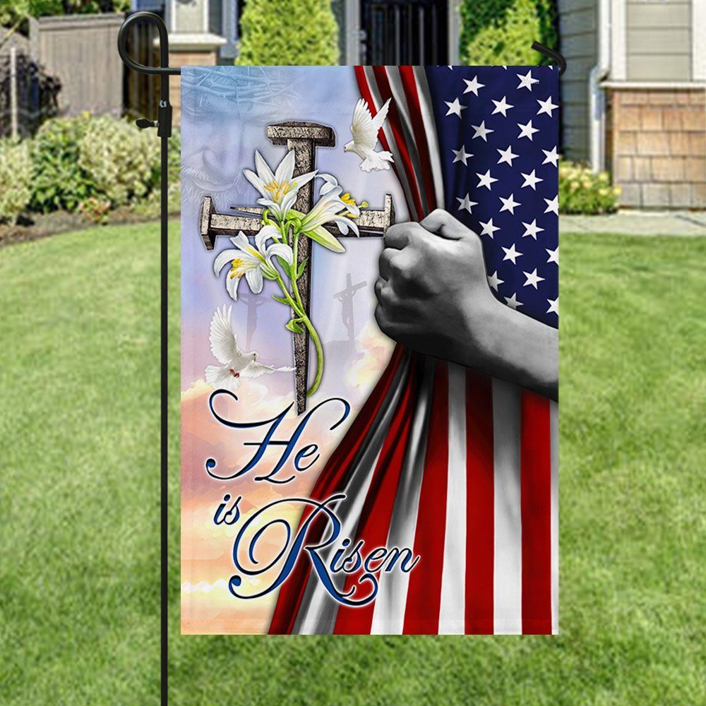 Jesus Christ Cross Flag He Is Risen Easter Day MLH2157F - Flagwix