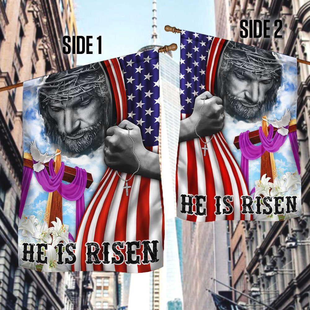 Jesus Christ Easter Day Flag He Is Risen LHA2161F - Flagwix