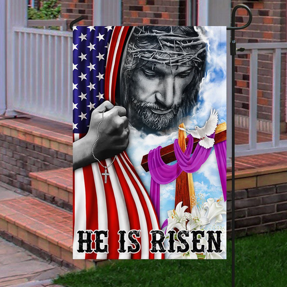 Jesus Christ Easter Day Flag He Is Risen LHA2161F - Flagwix