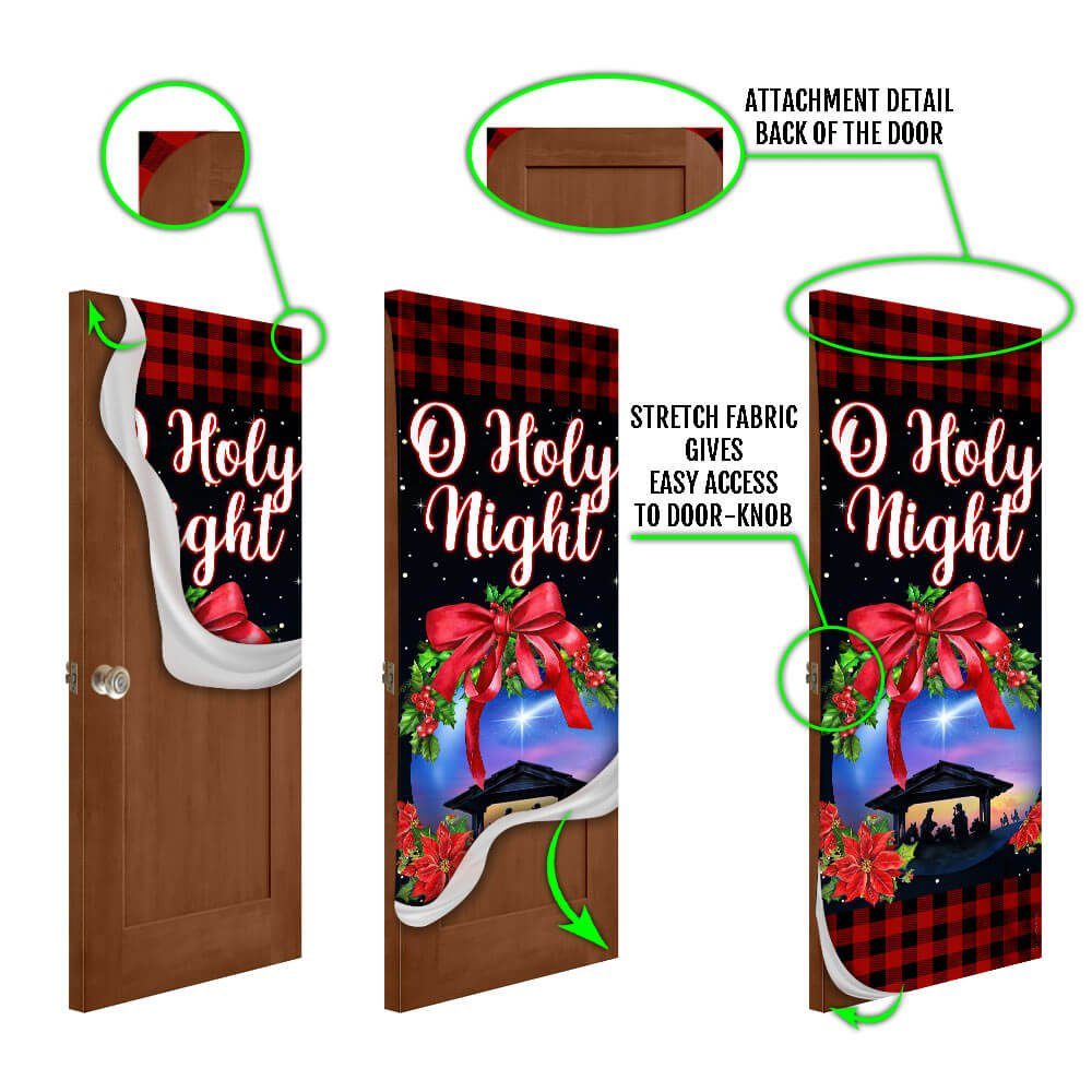 Jesus Christ Family, O Holy Night, Christmas Door Cover TPT360D - Flagwix