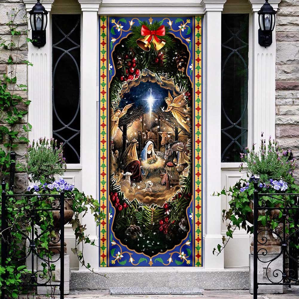 Jesus Christ When He Born Flagwix™ To Jesus Lover Door Cover - Flagwix