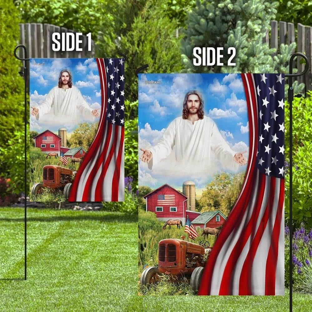 Jesus Christian Farm House American US Flag – Flagwix