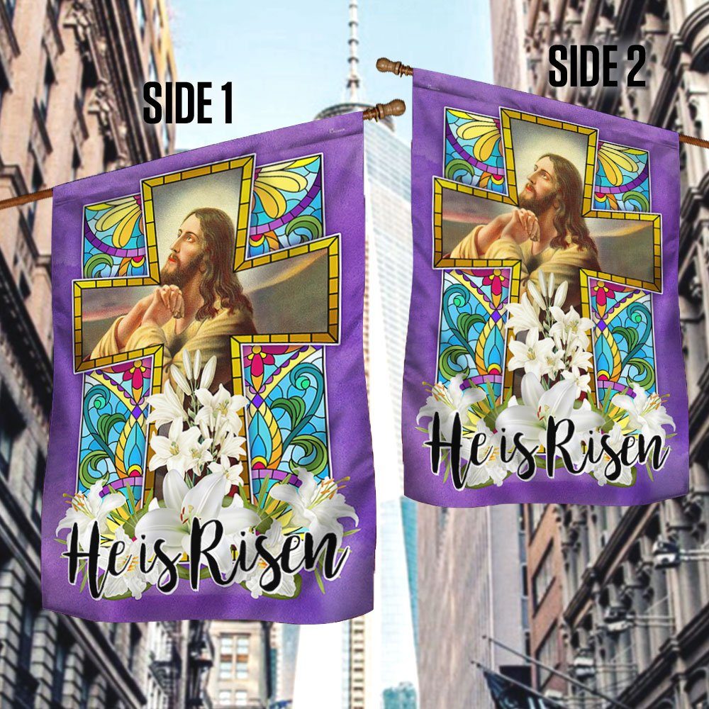 Jesus Cross Easter Flag He Is Risen Easter Day LNH054F - Flagwix
