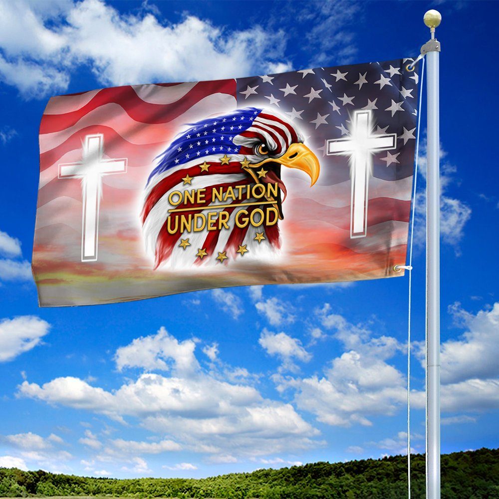Jesus Eagle Grommet Flag One Nation Under God BNN153GF – Flagwix