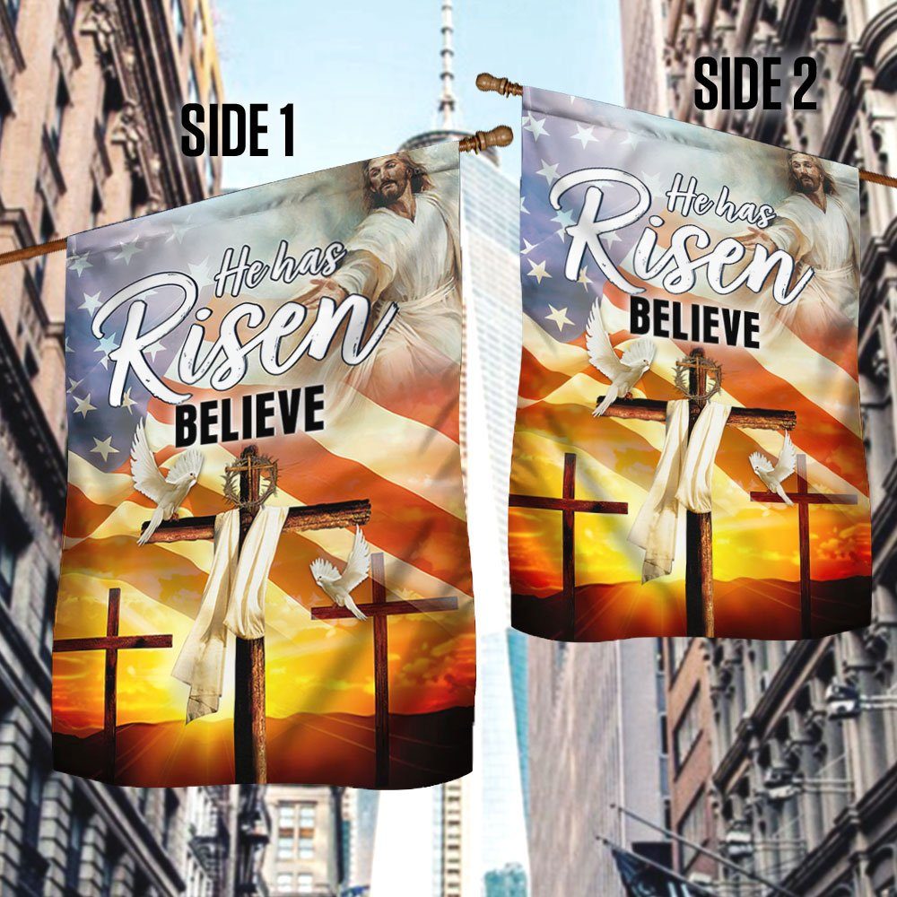 Jesus Easter Day Flag He Has Risen LHA2100F - Flagwix
