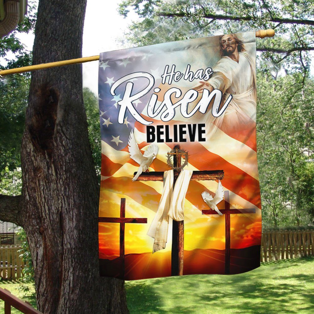 Jesus Easter Day Flag He Has Risen LHA2100F - Flagwix