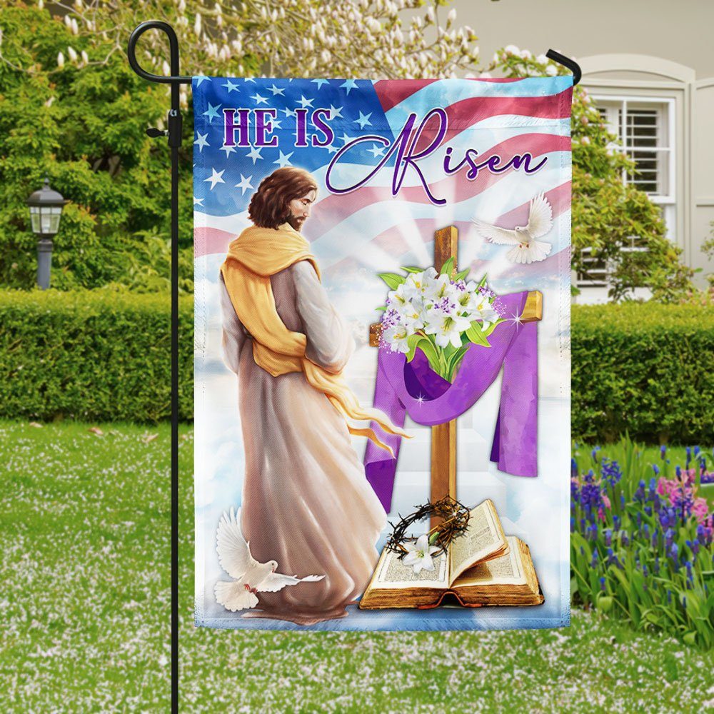 Jesus Easter Day He Is Risen Jesus Christ Cross Flag MLN1130F – Flagwix