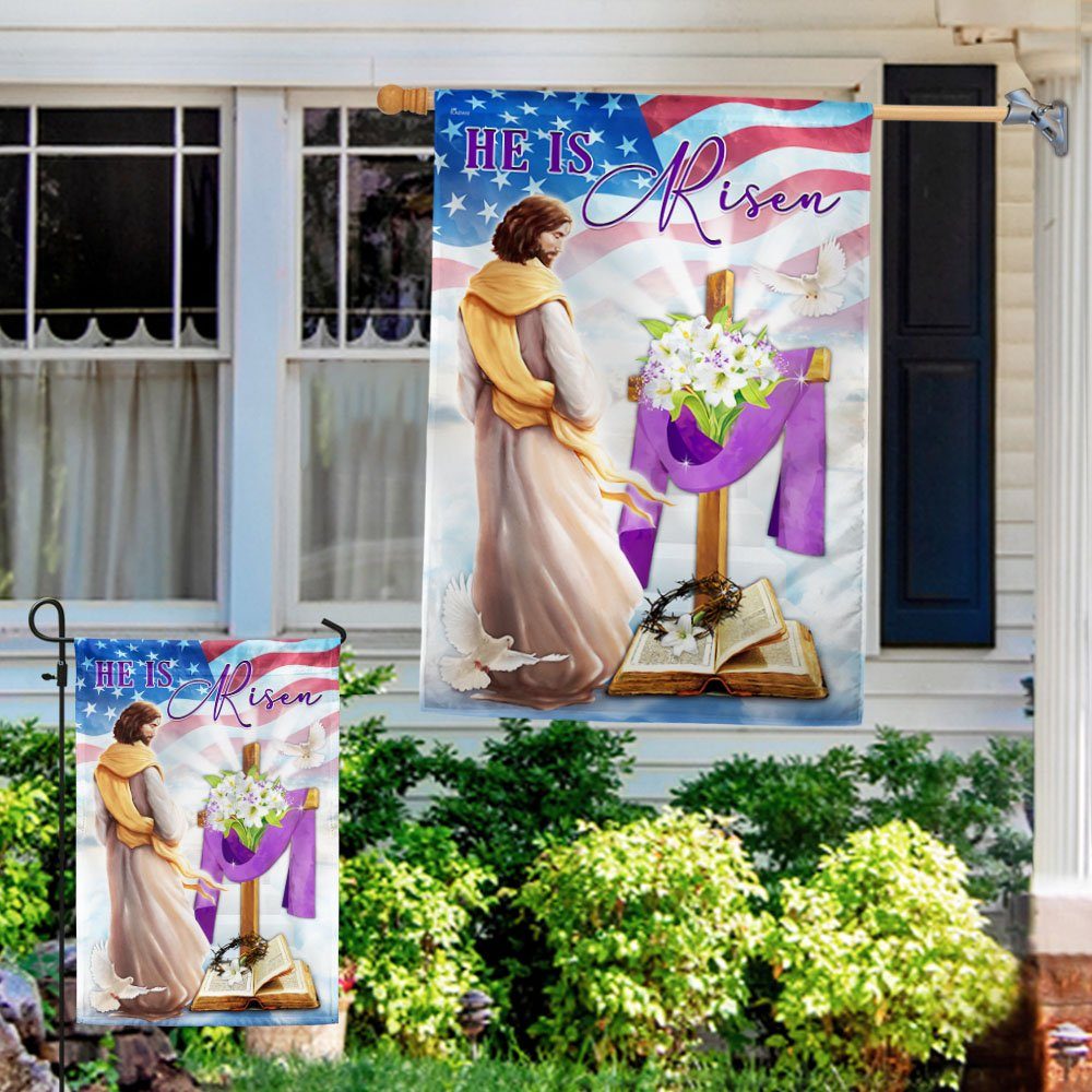 Jesus Easter Day He Is Risen Jesus Christ Cross Flag MLN1130F – Flagwix