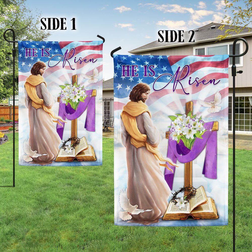 Jesus Easter Day He Is Risen Jesus Christ Cross Flag MLN1130F – Flagwix
