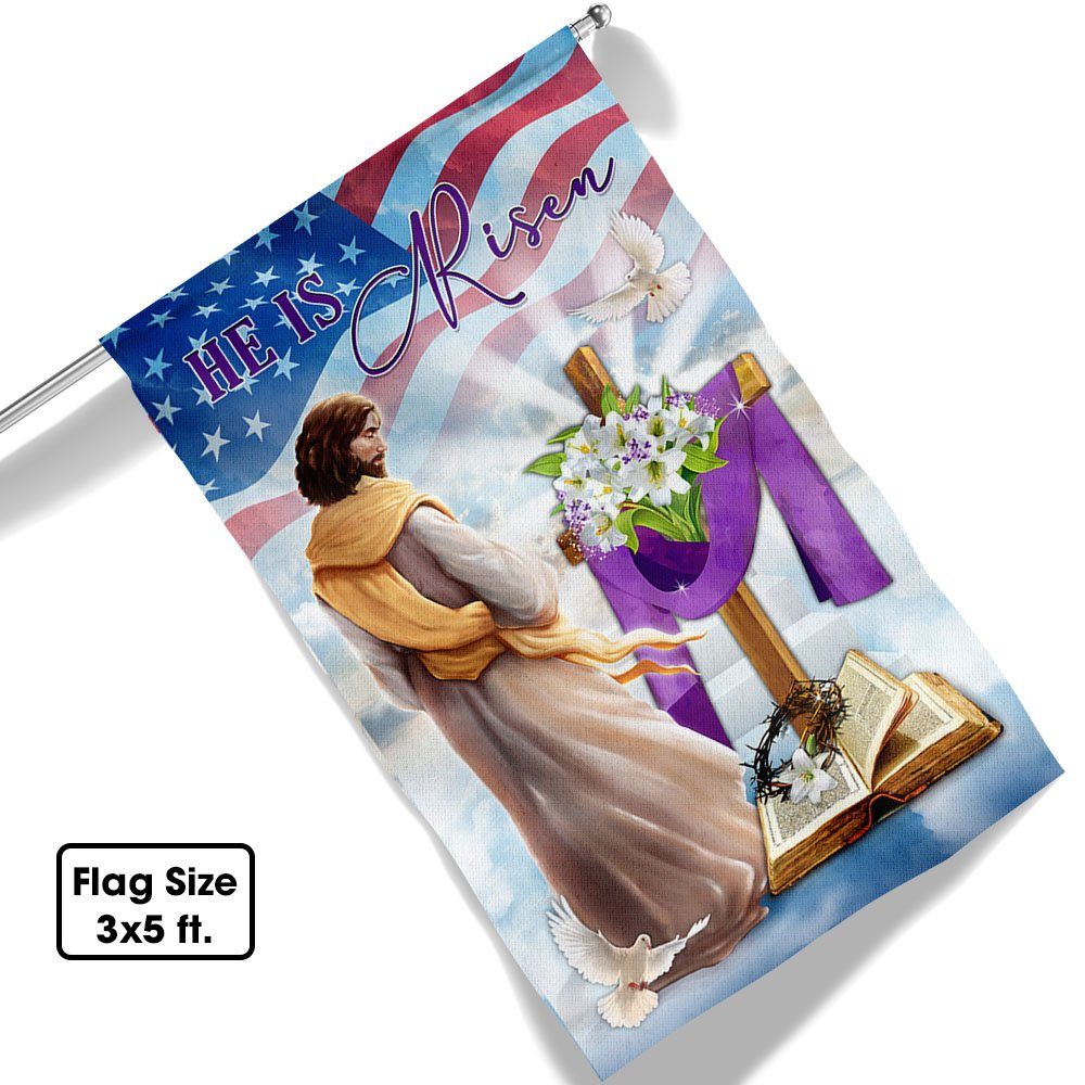 Jesus Easter Day He Is Risen Jesus Christ Cross Flag MLN1130F – Flagwix