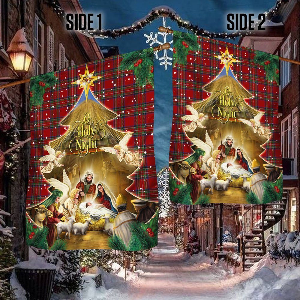 Jesus Family, O holy night Jesus Christmas Flag TPT427F - Flagwix