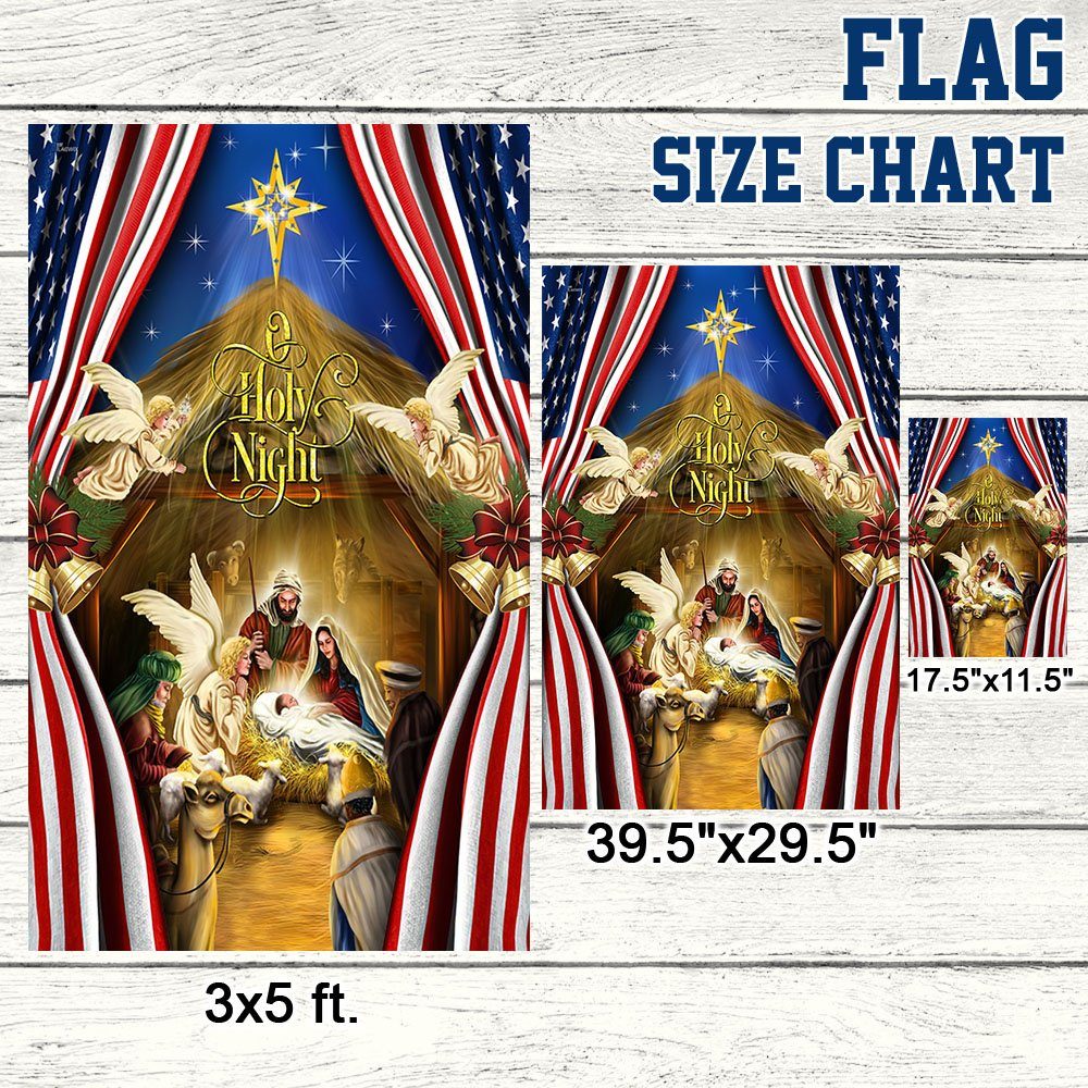 Jesus Family, O holy night Jesus Christmas Flag TPT449F - Flagwix