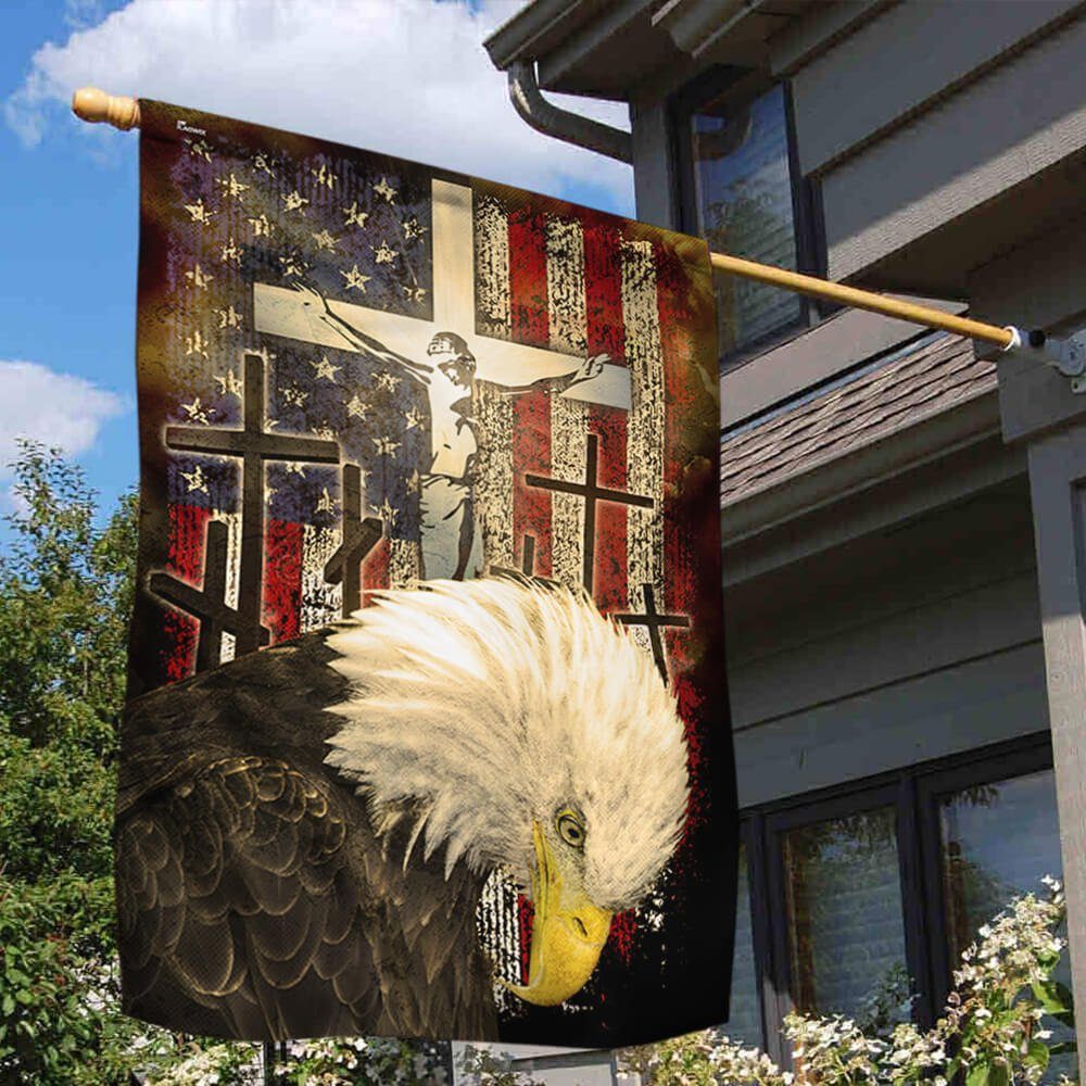 Jesus Flag Bowing American Eagle TTV477F - Flagwix
