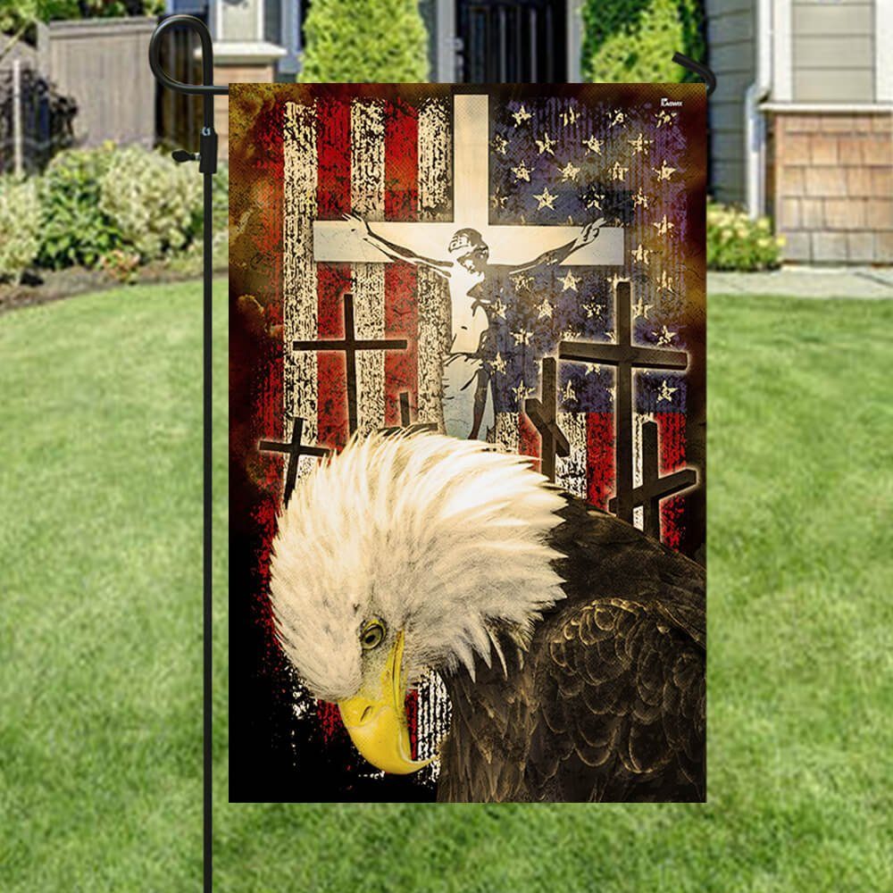 Jesus Flag Bowing American Eagle TTV477F - Flagwix