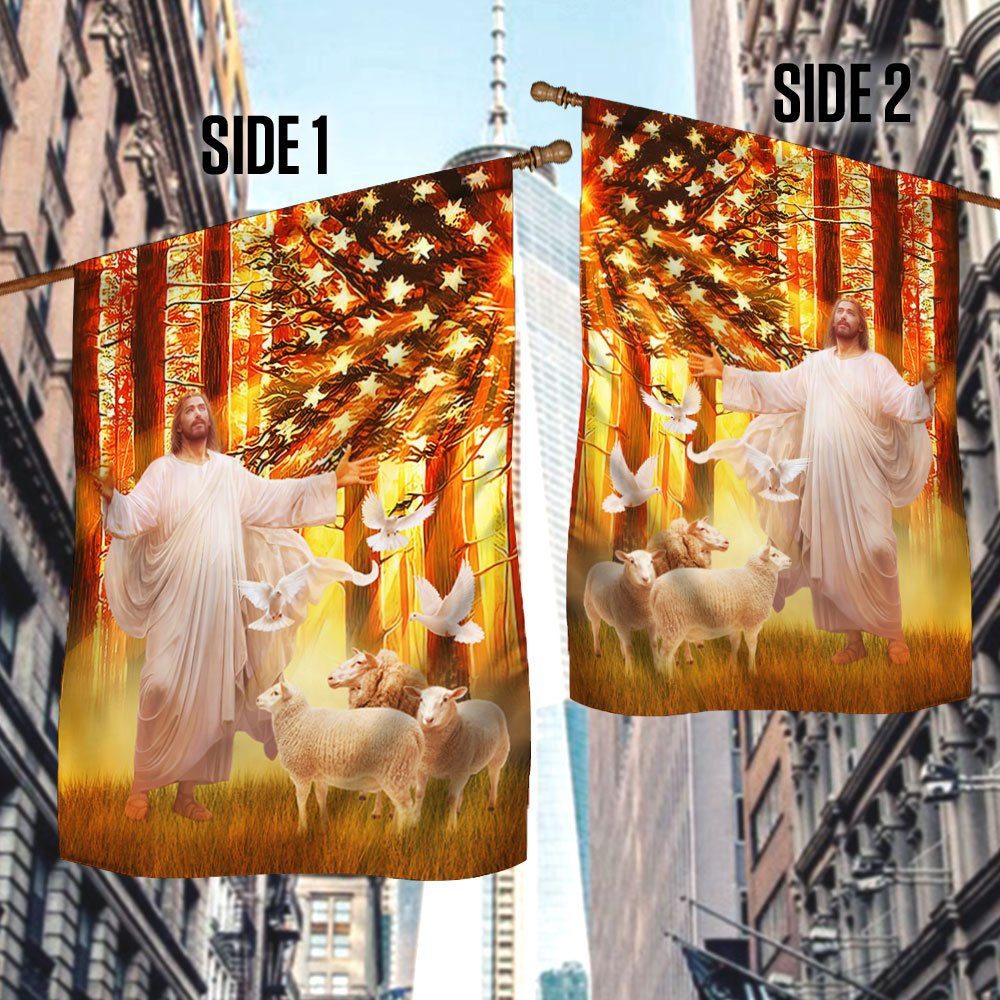 Jesus Flag Jesus American Sunset DDH2893Fv4 - Flagwix