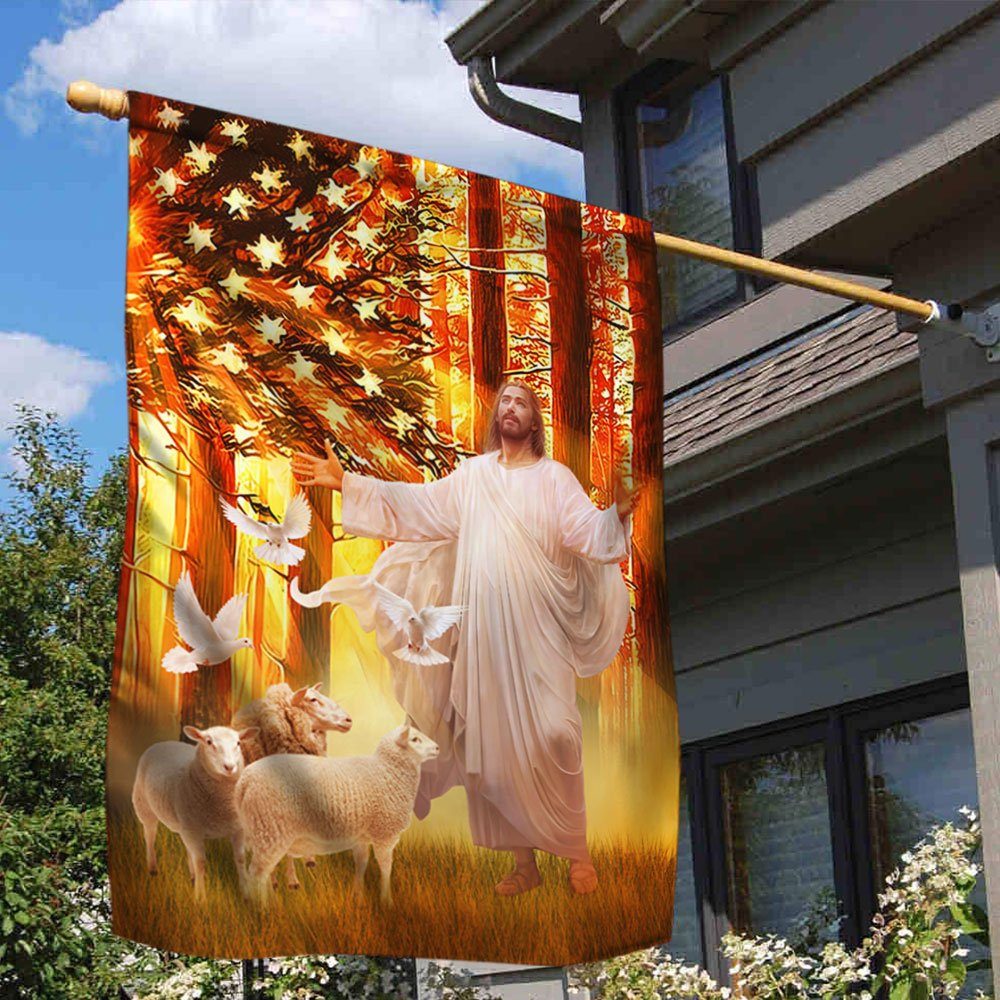 Jesus Flag Jesus American Sunset DDH2893Fv4 - Flagwix