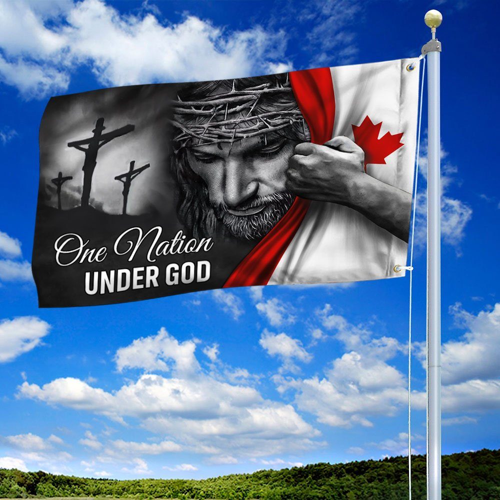 Jesus Flag One Nation Under God Canadian Grommet Flag TRL06GFv6 – Flagwix