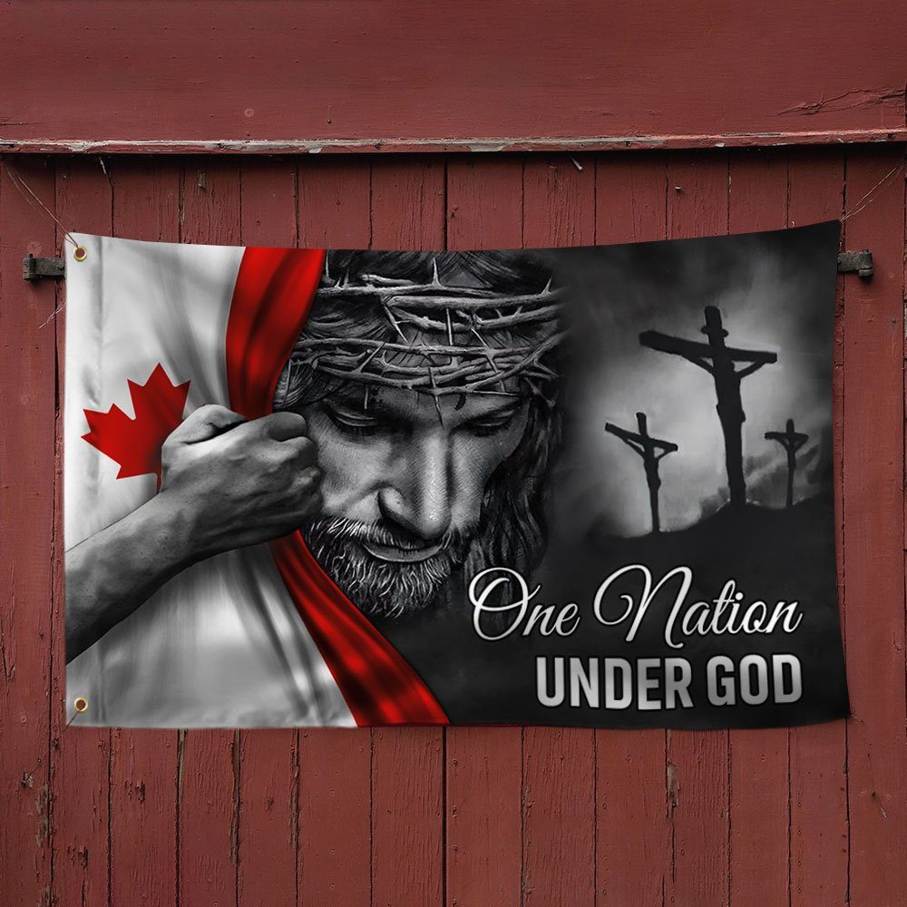 Jesus Flag One Nation Under God Canadian Grommet Flag TRL06GFv6 – Flagwix