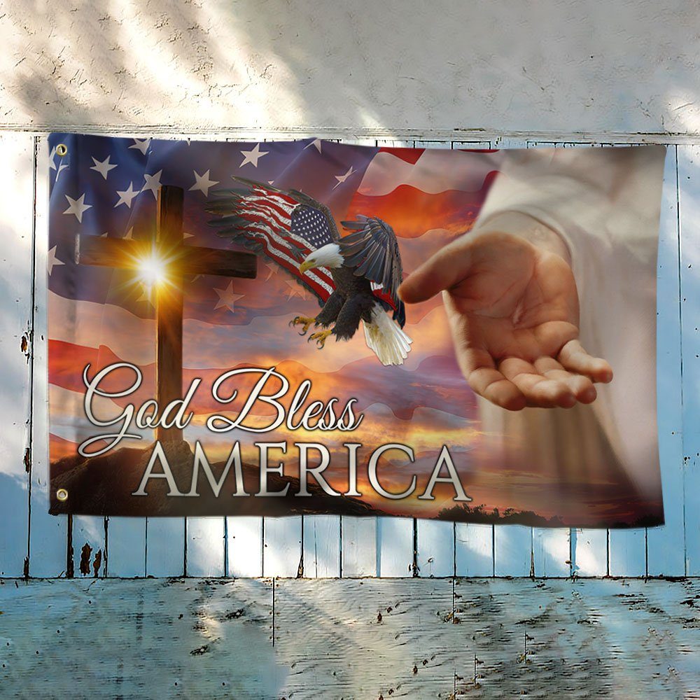 Jesus Grommet Flag God Bless America LHA1774GF – Flagwix