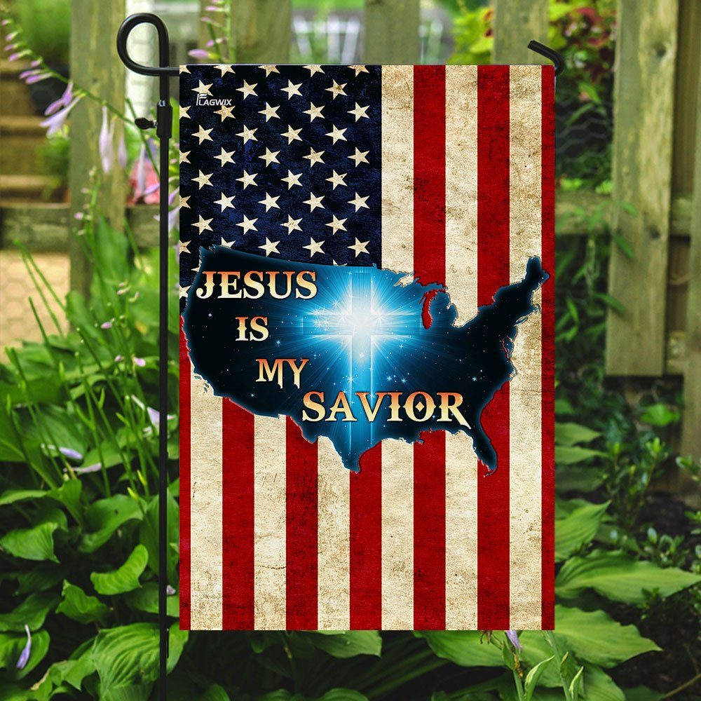 Jesus Is My Savior Christian Cross American Flag – Flagwix