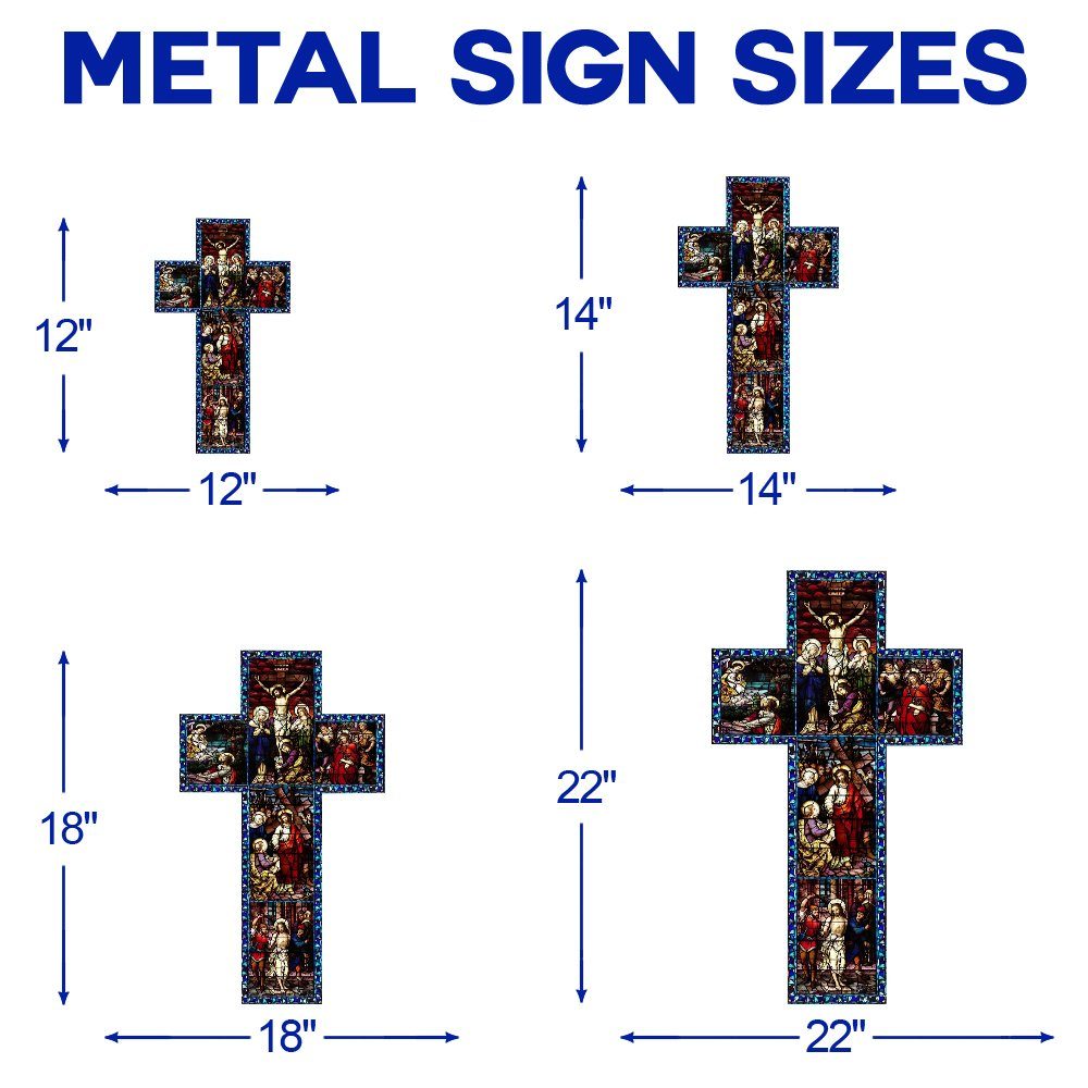Jesus Metal Sign God Jesus Christian Cross Hanging Metal Sign TRV1650MS ...