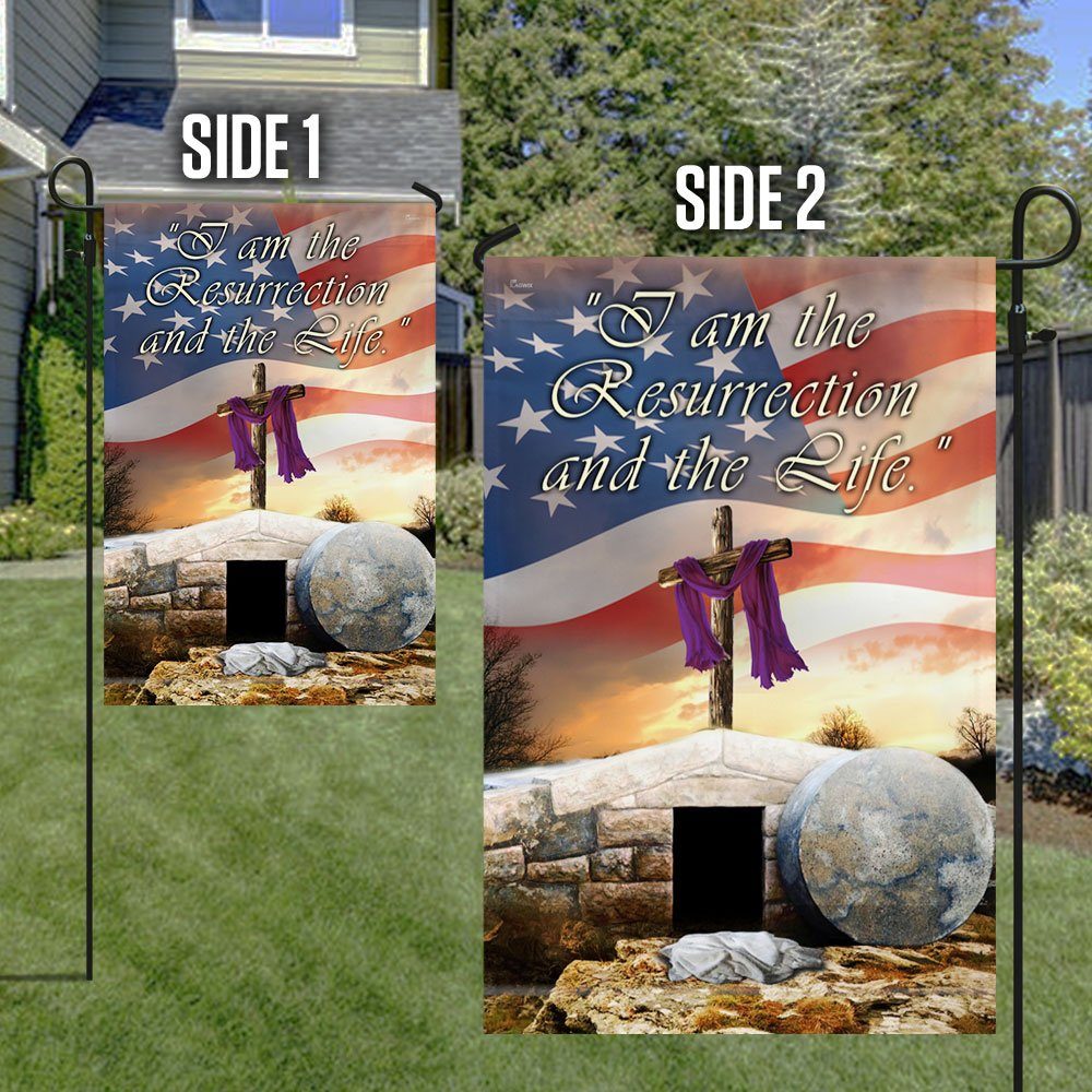 Jesus Resurrection Easter Flag I Am The Resurrection And The Life ...