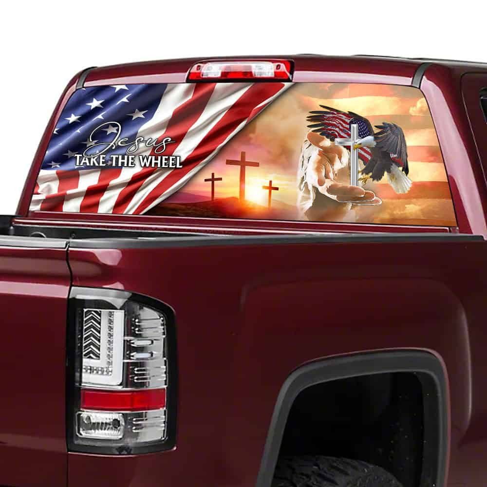 Jesus Take The Wheel Eagle Rear Window Decal MLH1695CD – Flagwix