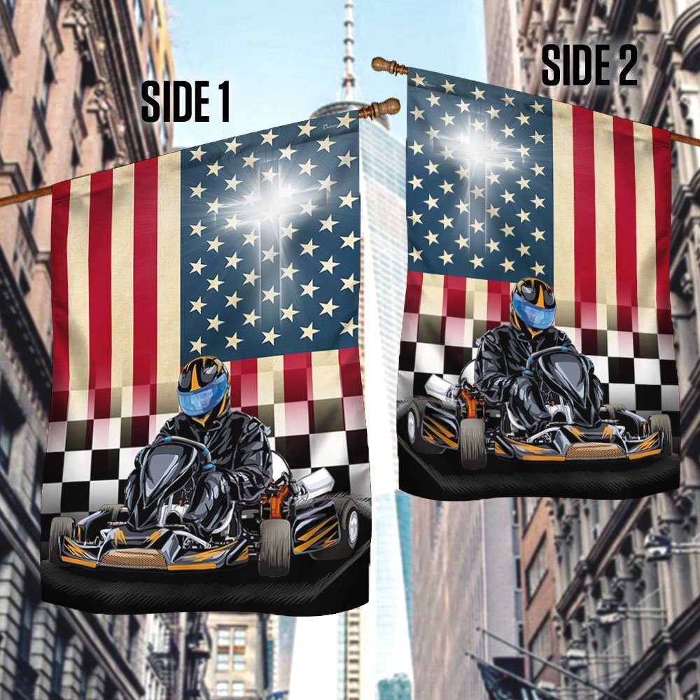Kart Racing American Flag BNN389F - Flagwix