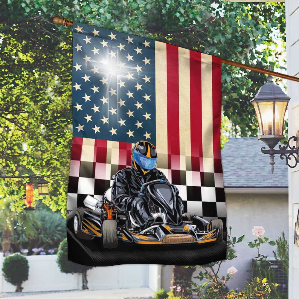 Kart Racing American Flag BNN389F - Flagwix