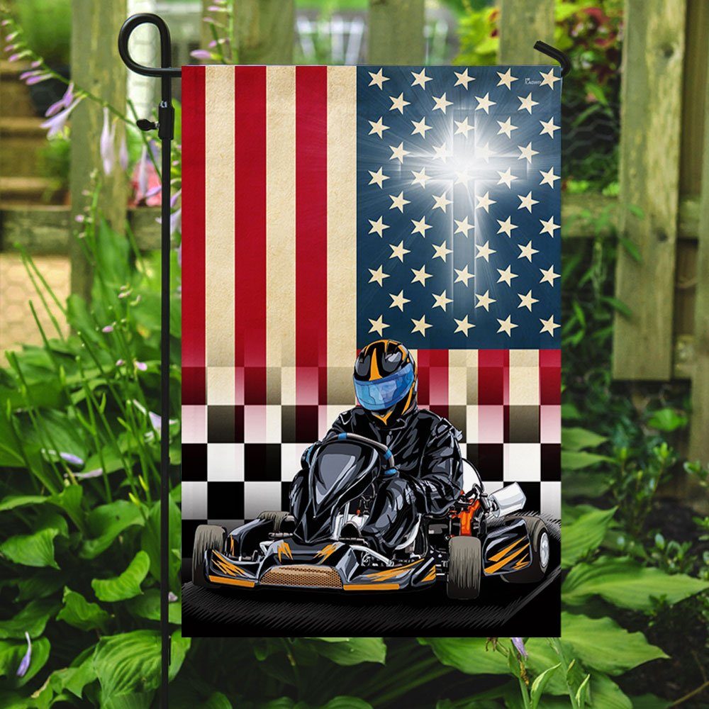 Kart Racing American Flag BNN389F - Flagwix