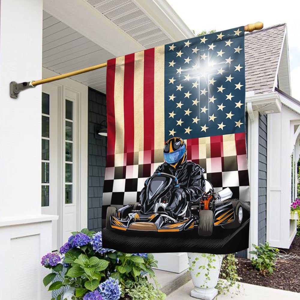 Kart Racing American Flag BNN389F - Flagwix