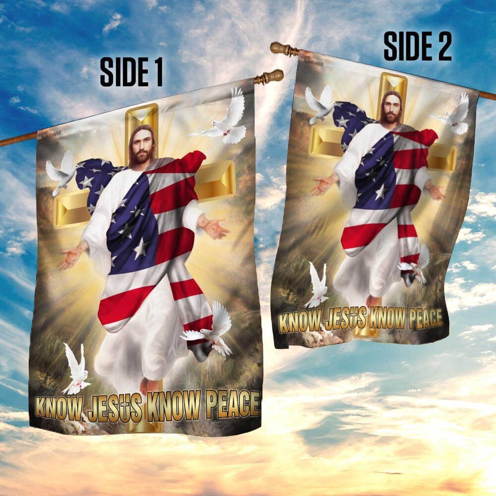 Know Jesus Know Peace Christian Cross Flag - Flagwix