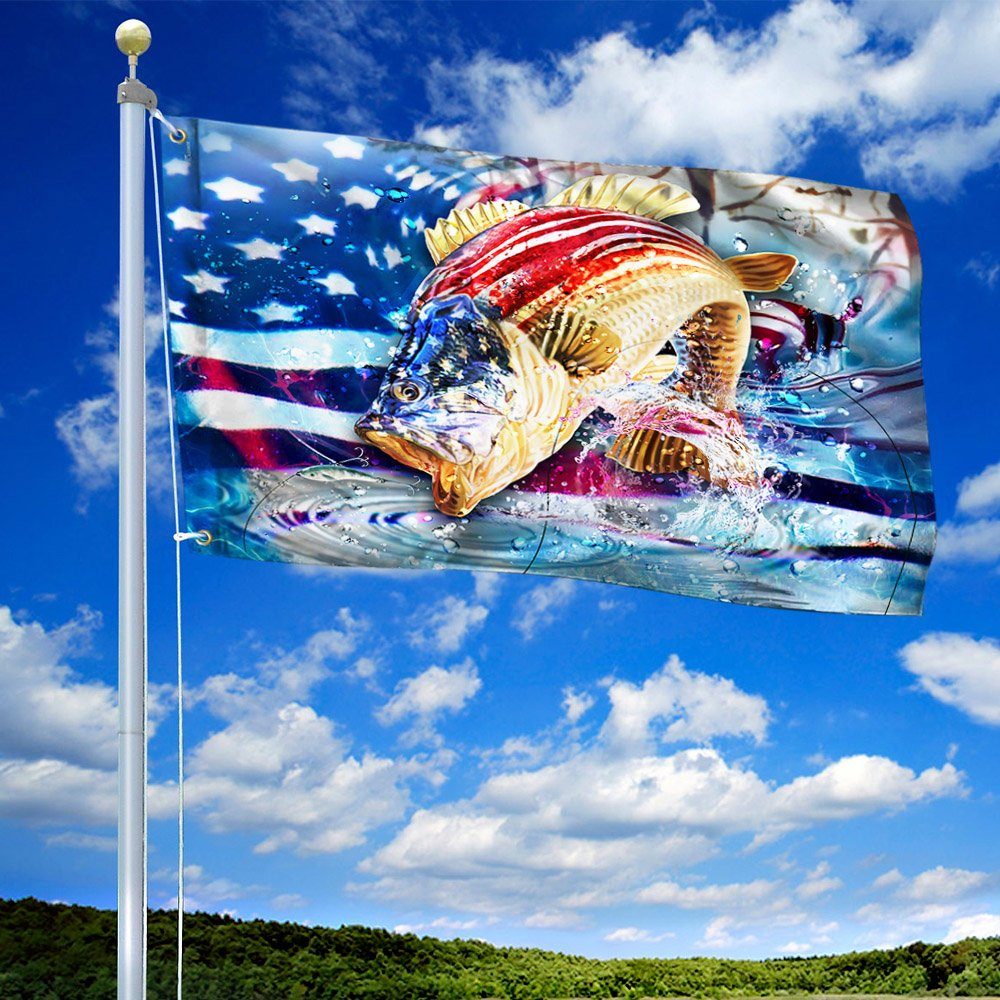 Largemouth Bass Fishing American Grommet Flag THH2917GF - Flagwix