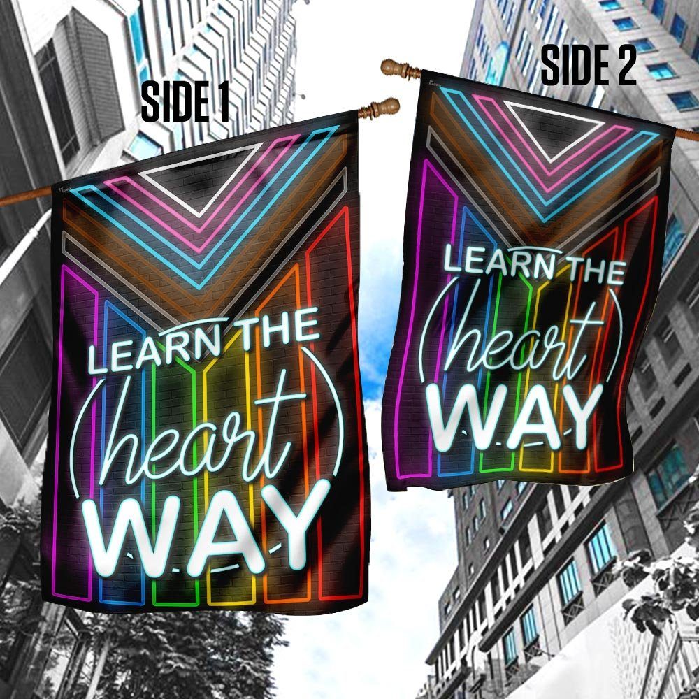 Learn The Heart Way Pride LGBT+ Rainbow FLag - Flagwix