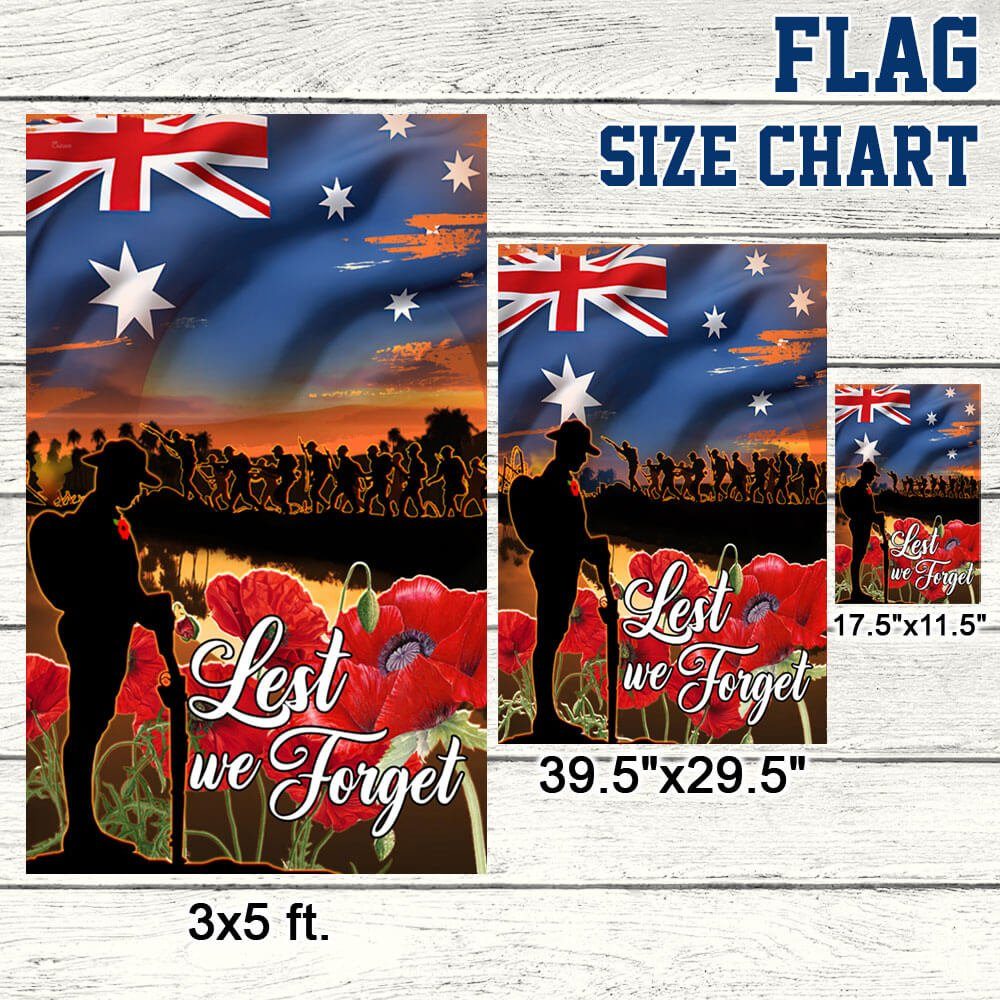 Lest We Forget, Anzac Day, Veteran Remembrance Poppy Australian Flag ...