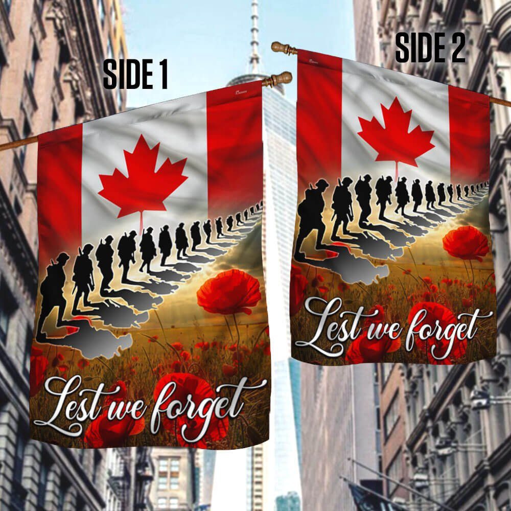 Lest We Forget. Canada Veteran Remembrance Day Flag TPT292F - Flagwix