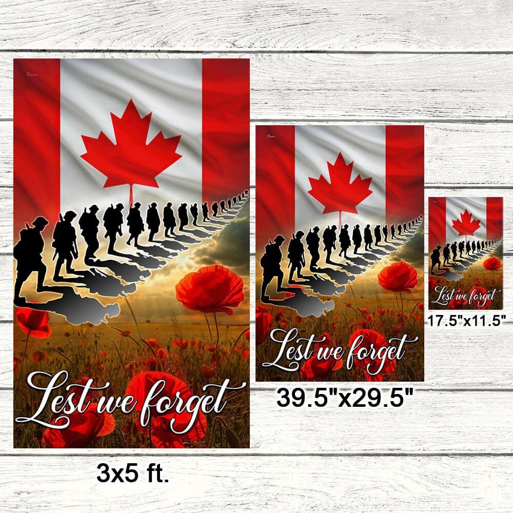Lest We Forget. Canada Veteran Remembrance Day Flag TPT292F - Flagwix