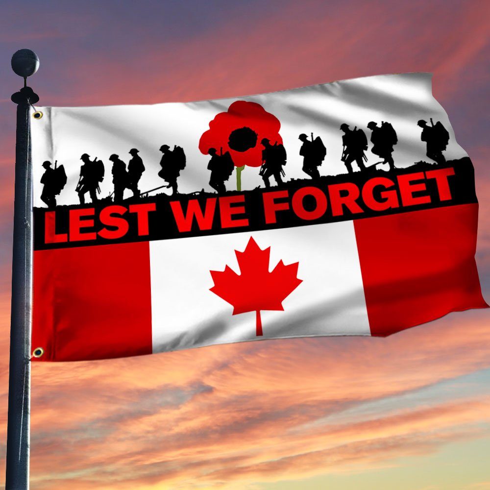 Lest We Forget Canada Grommet Flag, Remembrance Day QNN815GF – Flagwix