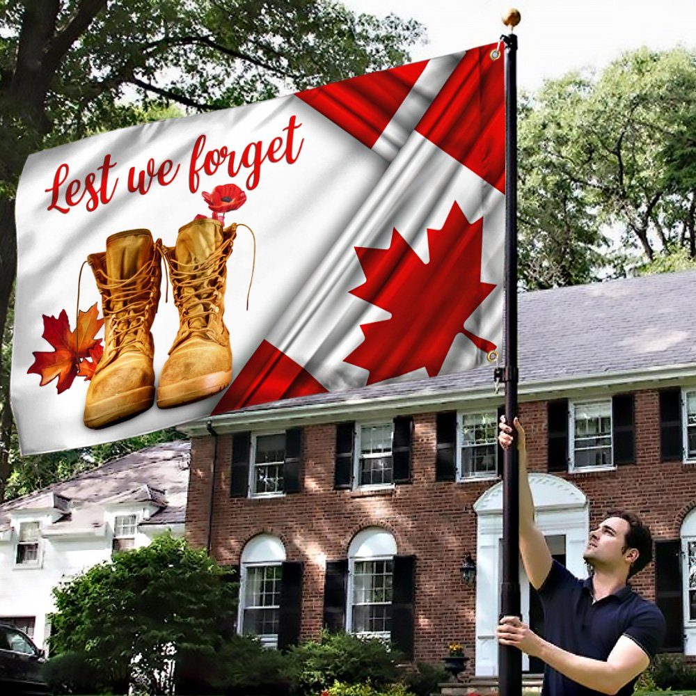 Lest We Forget Remembrance Day Grommet Flag Combat Boots BNN576GF - Flagwix