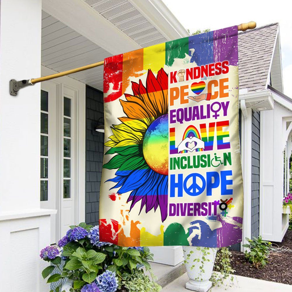 LGBT Flag Kindness, Peace, Equality DDH3455F – Flagwix