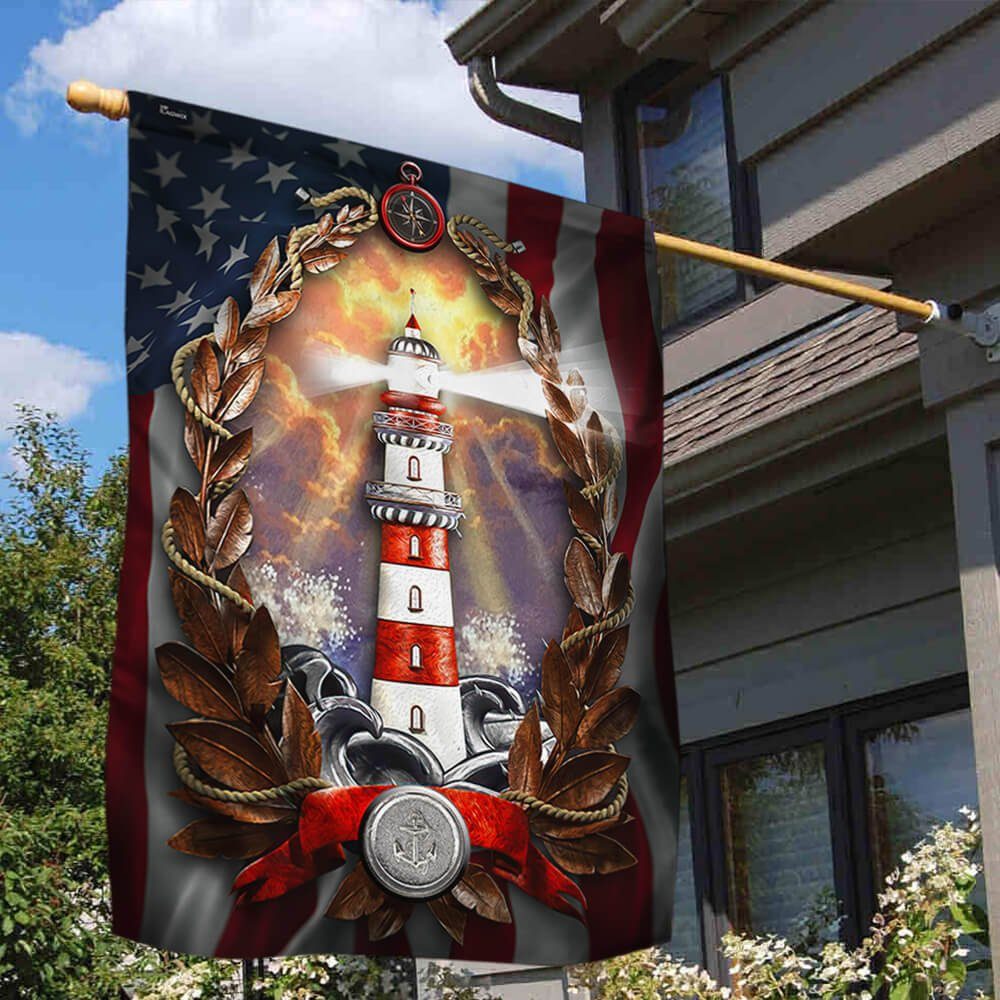 Lighthouse Flag America Night NTB177F - Flagwix