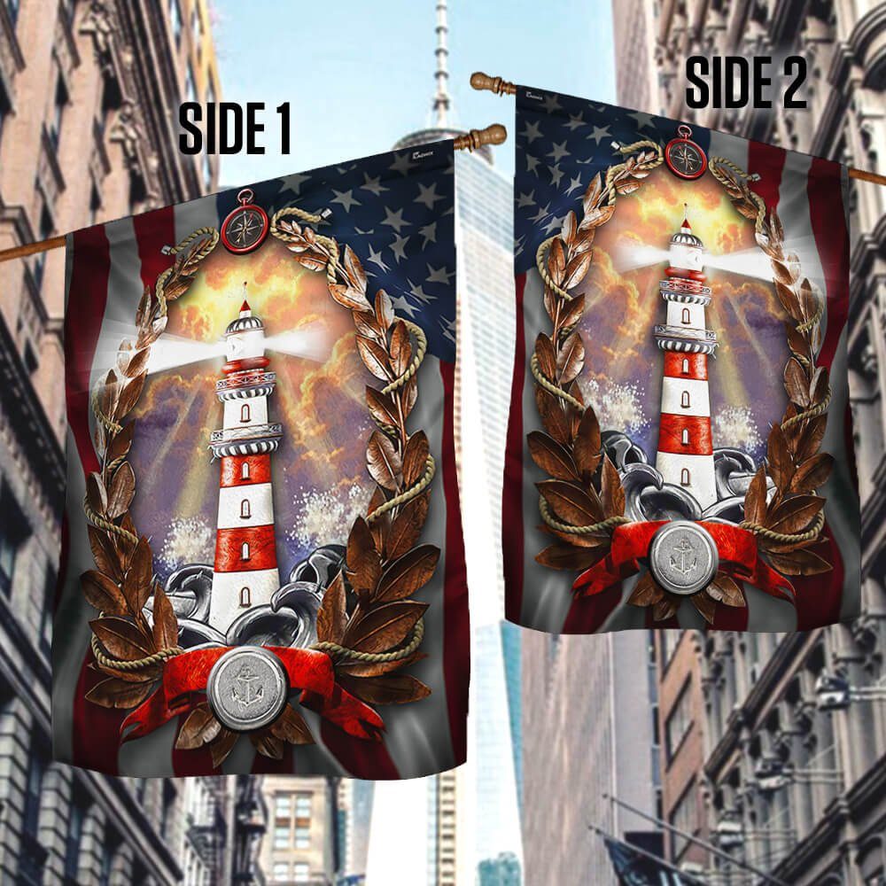 Lighthouse Flag America Night NTB177F - Flagwix