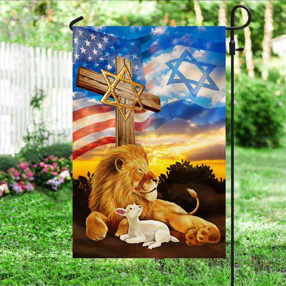 Lion Of Judah Israel American Flag, The Lion And Lamb Jewish QNN667F ...