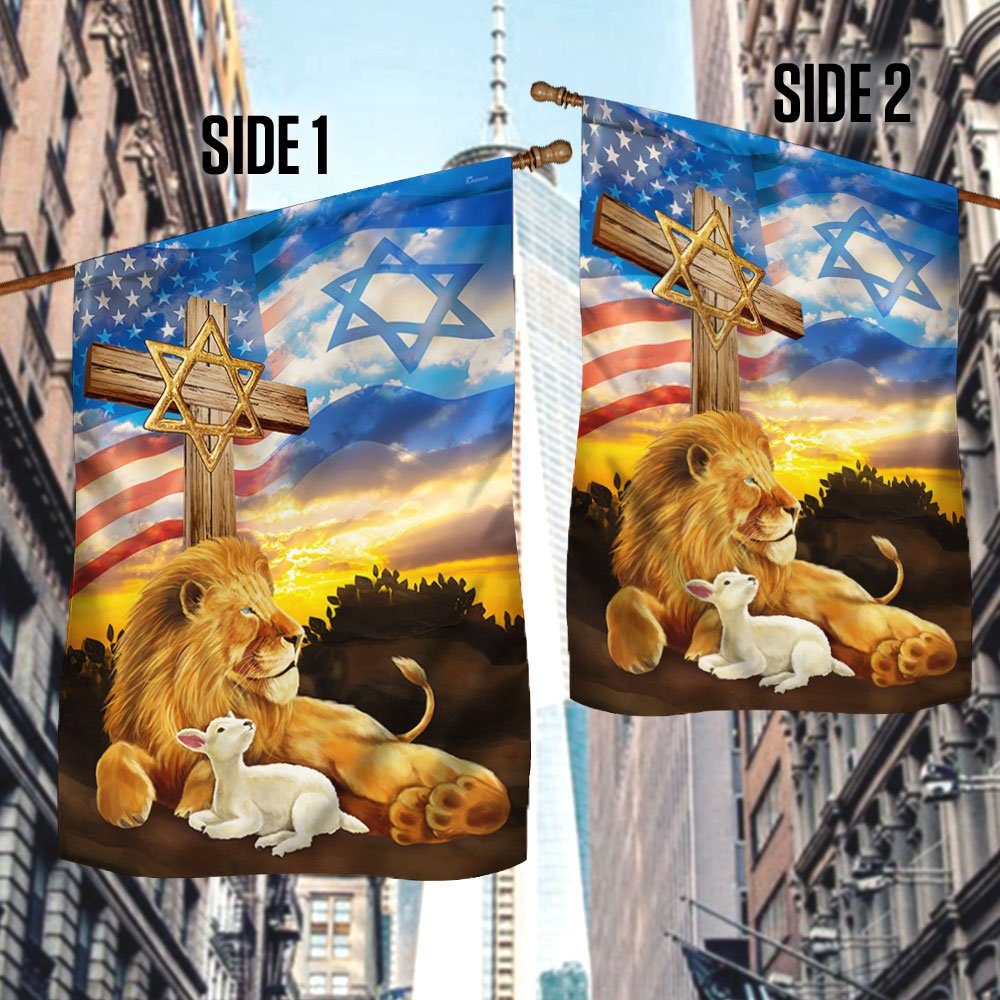 Lion Of Judah Israel American Flag, The Lion And Lamb Jewish QNN667F ...